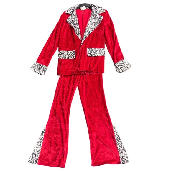 California Costumes | Other | Vintage Y2k Red Velvet Zebra Striped Bell ...